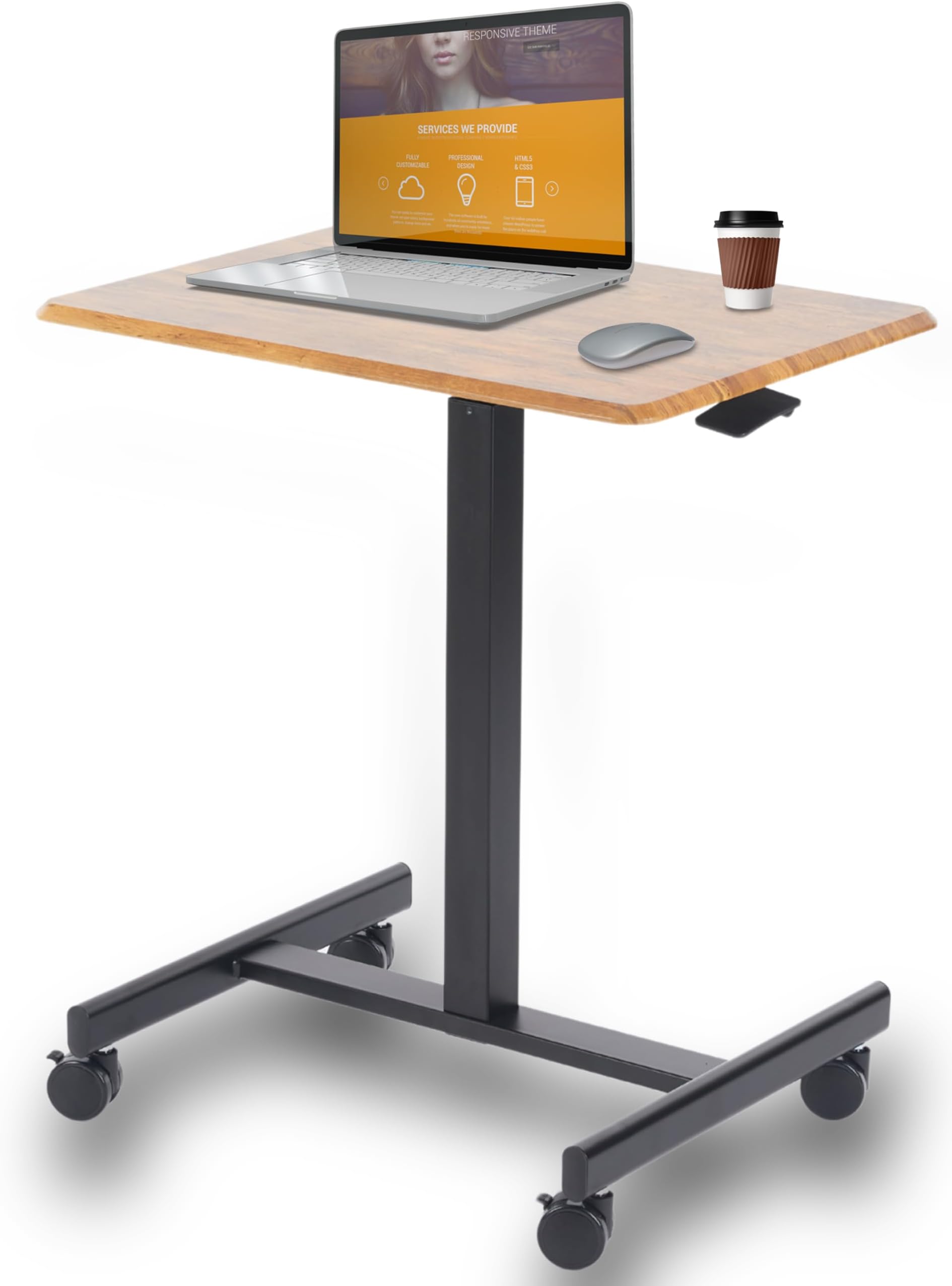 Amazon.com: NEWBULIG Small Mobile Laptop Desk with Wheels Portable ...