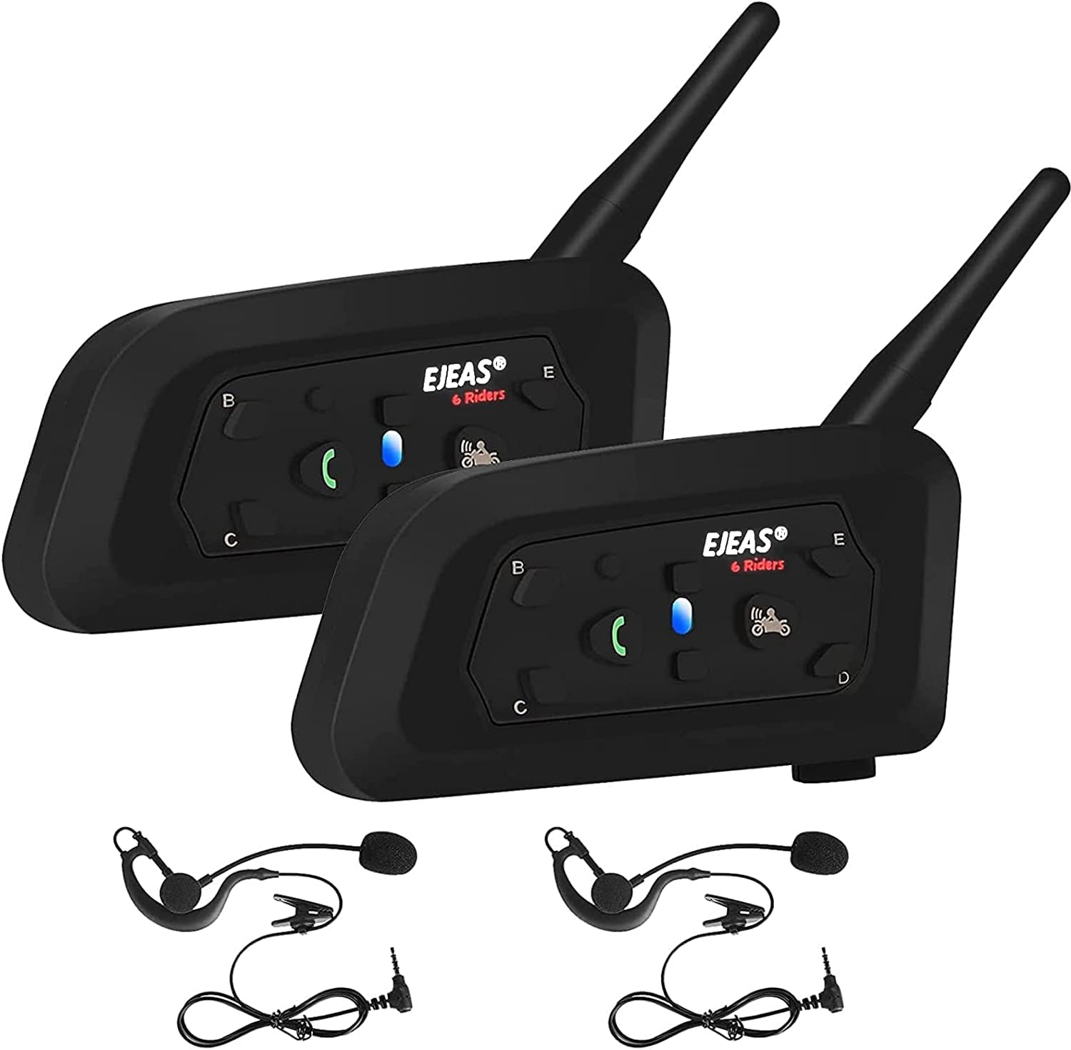 EJEAS V6C Referee Bluetooth Intercom, 850 mAh Full Duplex 1200 M ...