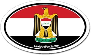 Amazon.com - Iraq IRQ Flag Car Bumper Sticker Decal Oval