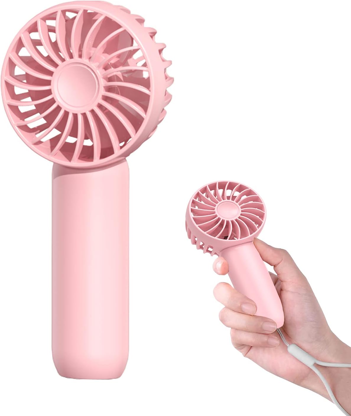 Amazon.com: DMDFAN Mini Portable Pink Fan, 7-Blade USB-C Rechargeable ...