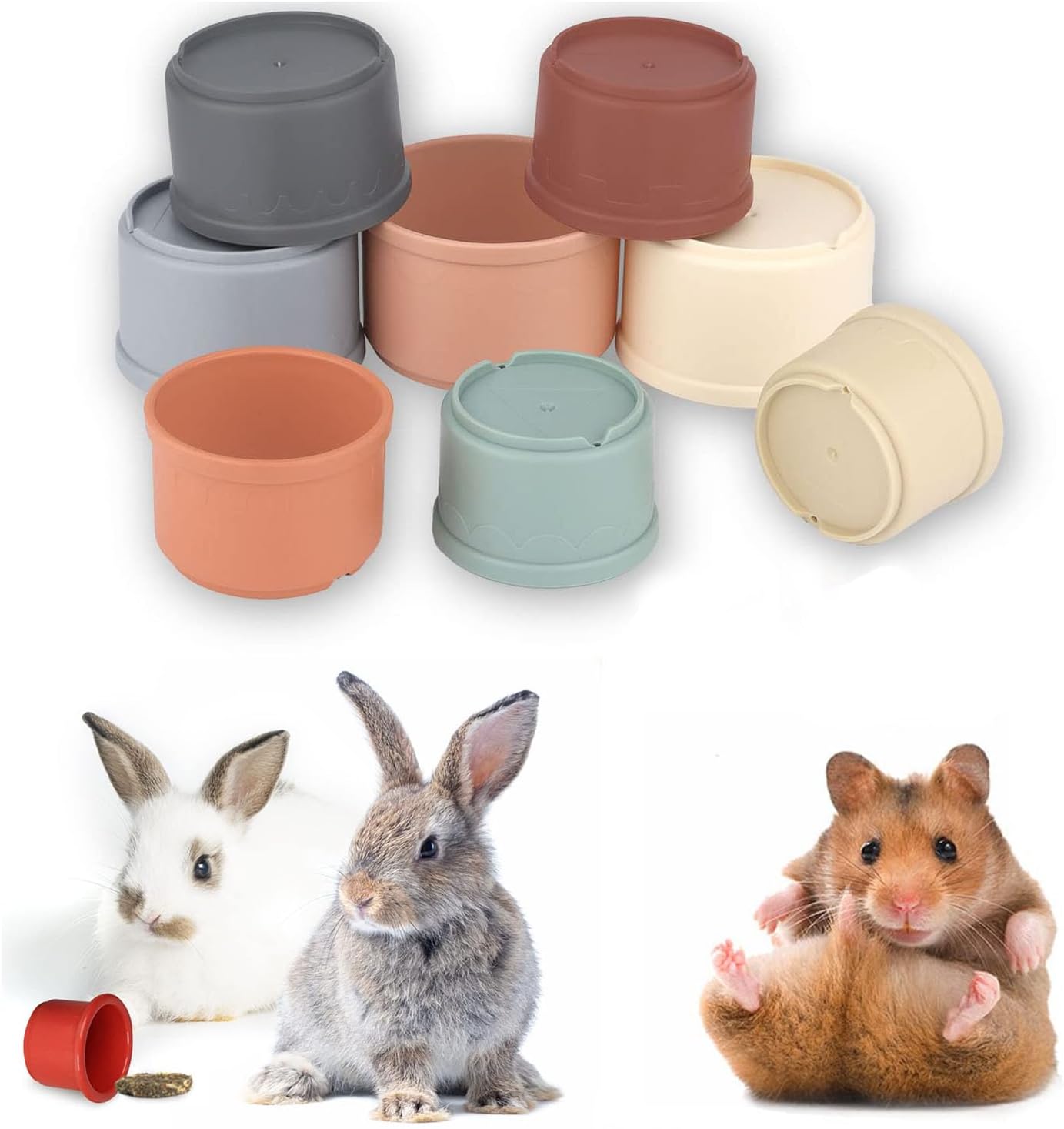 YSFVNP 8PCS Stacking Cups, Rabbit Stacking Cups Fun Toys for Kids ...