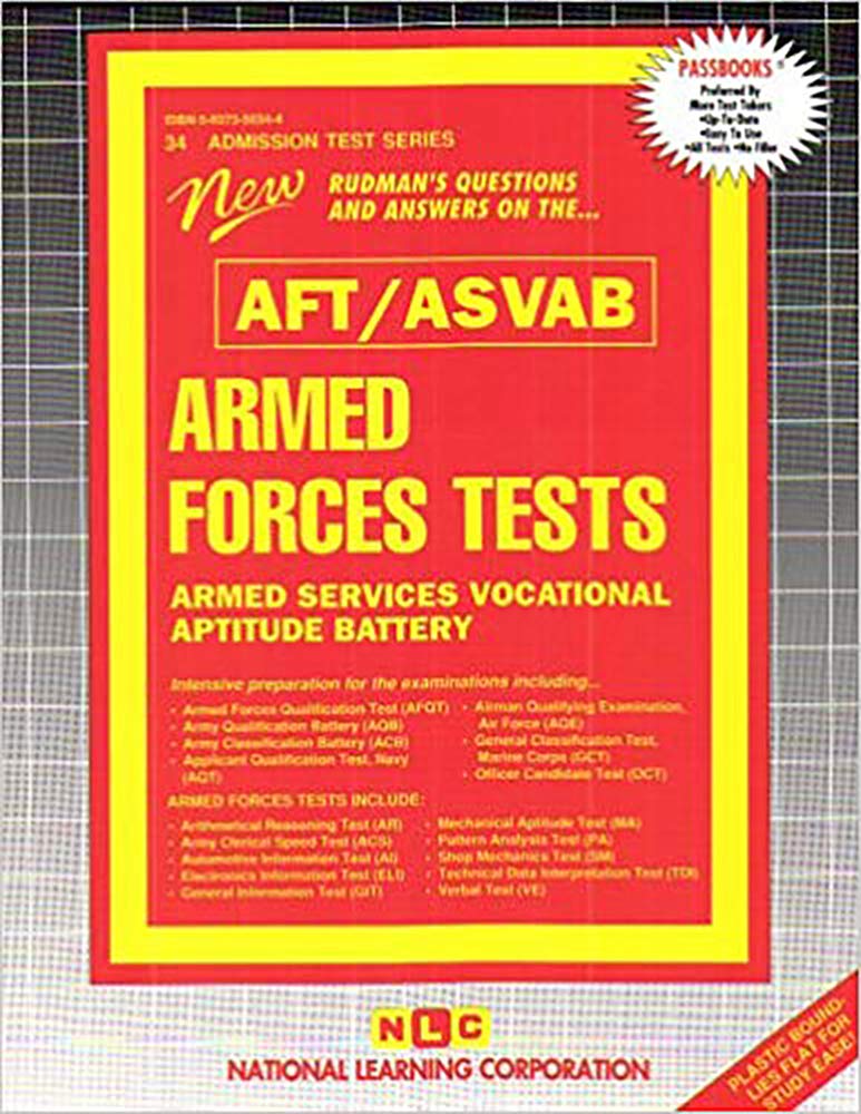 ARMED FORCES TESTS (AFT / ASVAB): Passbooks Study Guide (Admission Test ...