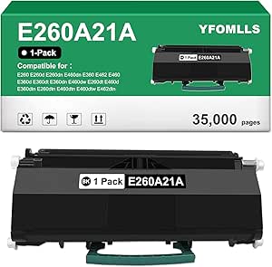 Amazon.com: Replacement E260A21A Toner Cartridge Compatible for Lexmark E260A11A E260A21A for ...