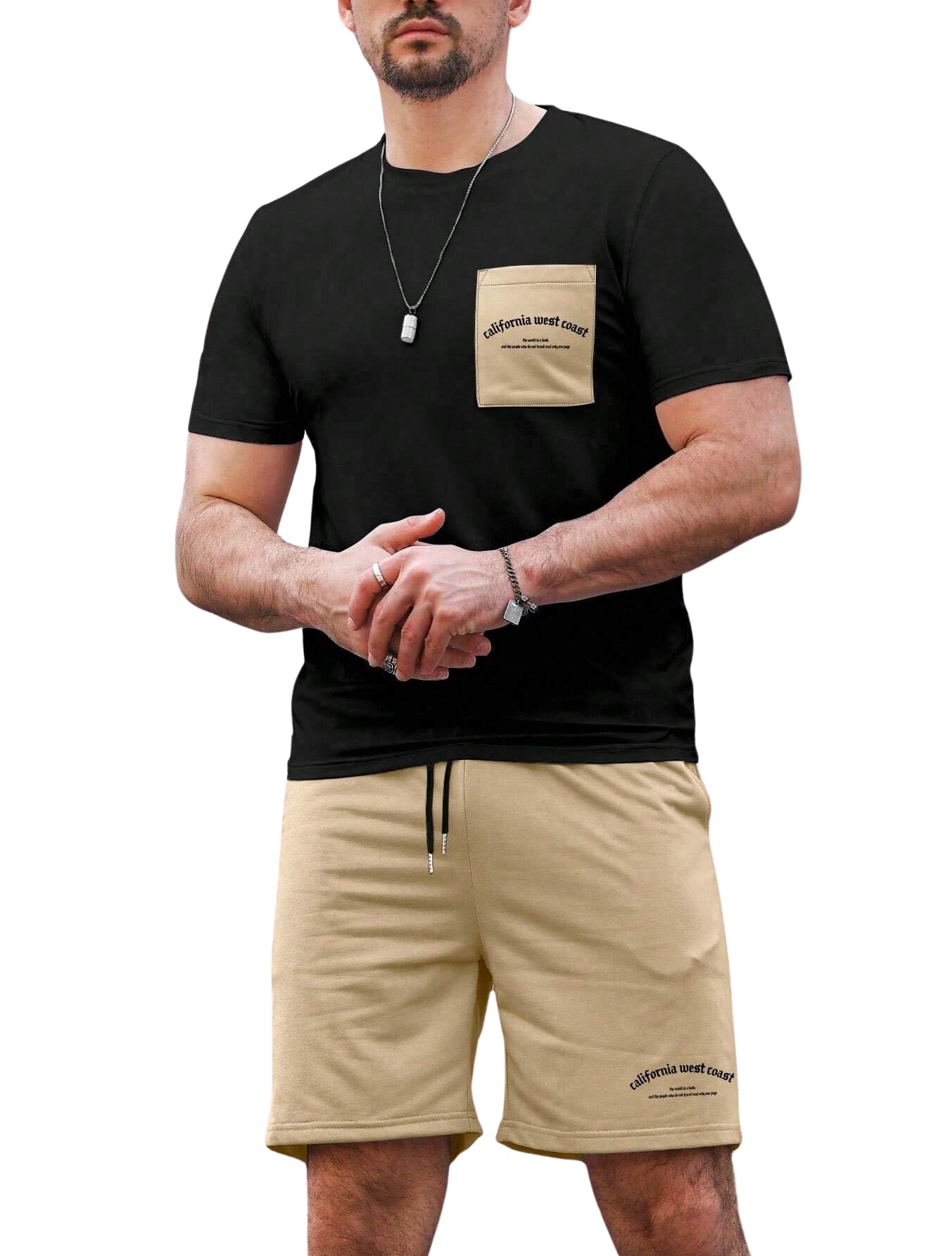 Lymio Men Cord Set | T-Shirt and Shorts Set for Men | Men's Pyjama Set ...