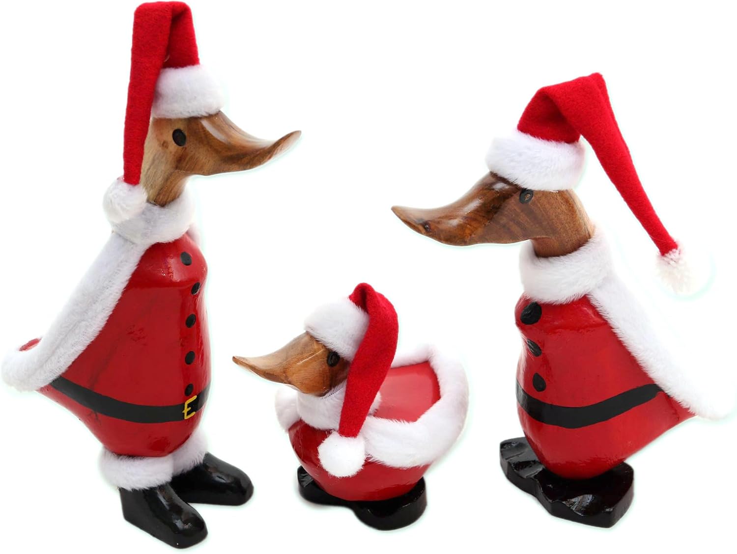 Amazon.com: NOVICA Handmade Santa Ducks Bamboo Root and Wood Decorative ...