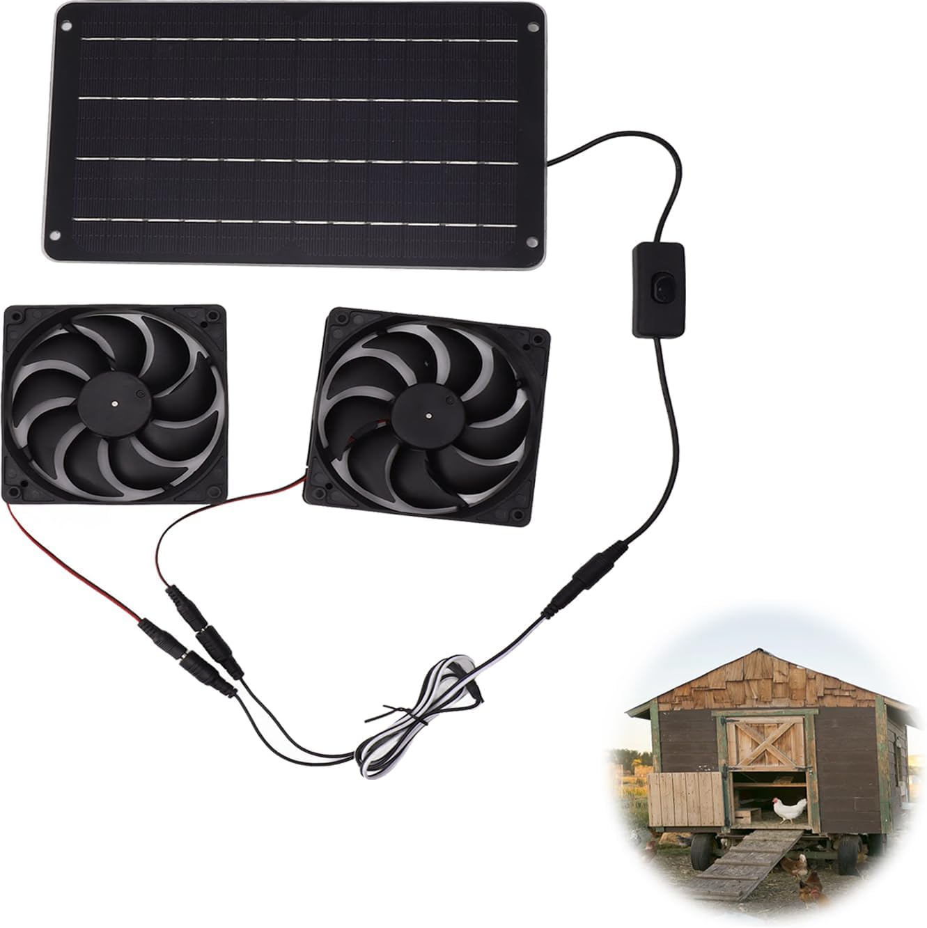 Amazon.com: Enforose 20W Solar Powered Dual Fan Kit 12V Solar Panel Fan ...