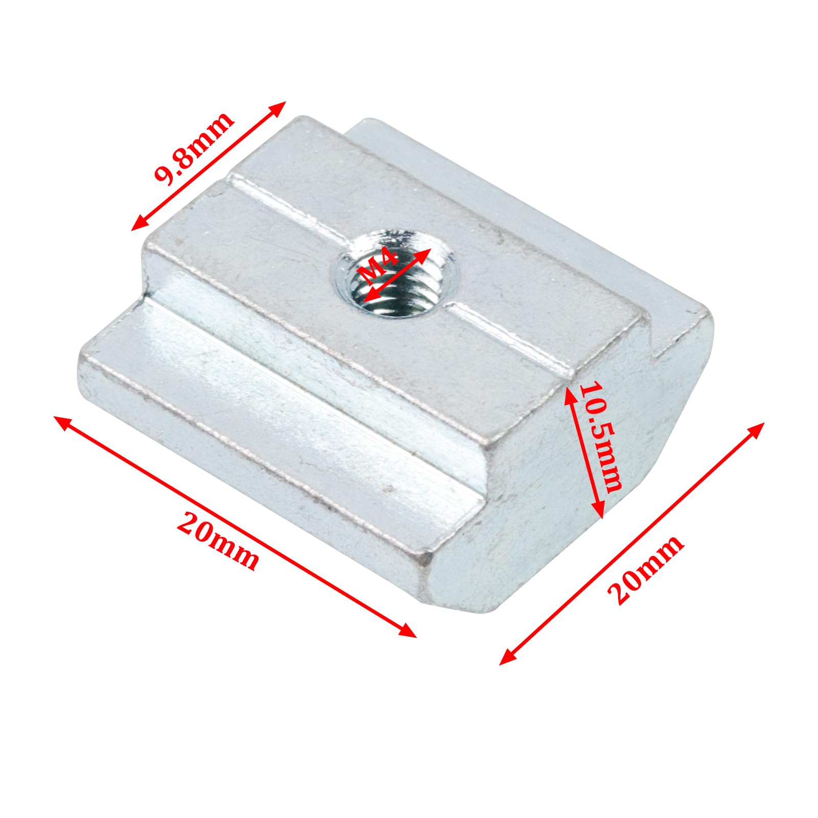 Snapklik.com : Slide In T-Nut Liding T Nuts M4 Thread Hammer Nuts For ...