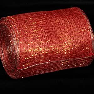 Amazon.com: Red and Gold Wired Sinamay Abaca Fiber Ribbon 5" x 32 Yards