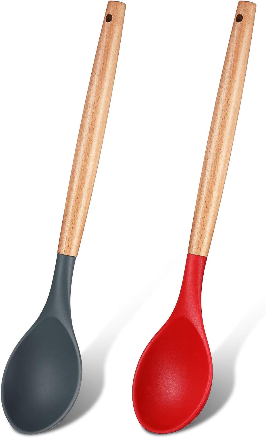 Amazon.com: 2 Pieces Silicone Nonstick Mixing Spoon Kitchen Cooking ...