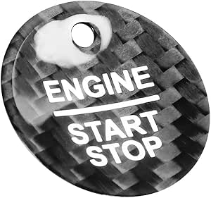 Amazon.com: LIRU Carbon Fiber Black Car Engine Start Stop Button Cover ...