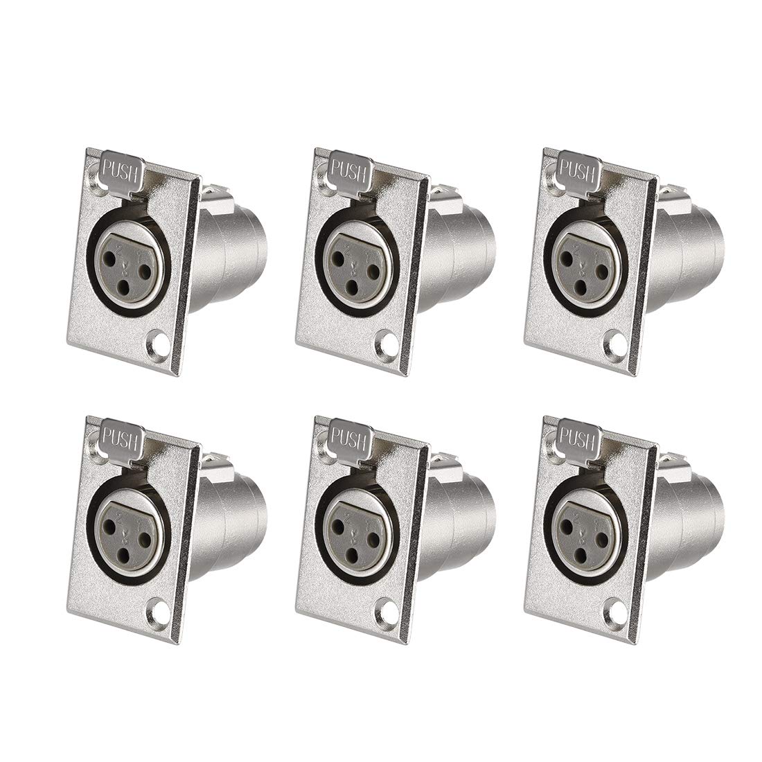 uxcell 3-Pin XLR Female Jack Panel Mount,Microphone Connector Adapter ...