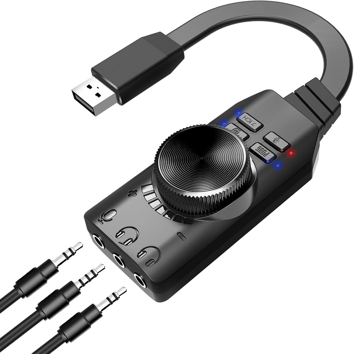 USB Sound Card | Virtual 7.1 Surround Sound External Sound Card for ...
