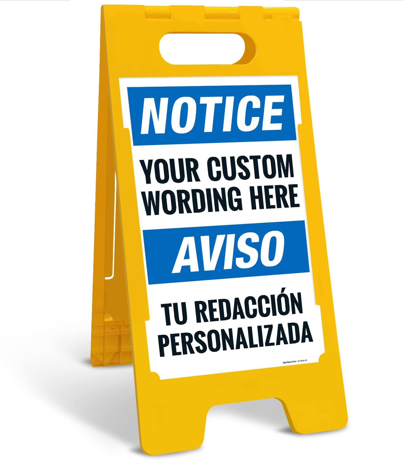 Amazon.com: Sigo Signs Custom Notice Folding Floor Bilingual Sign ...
