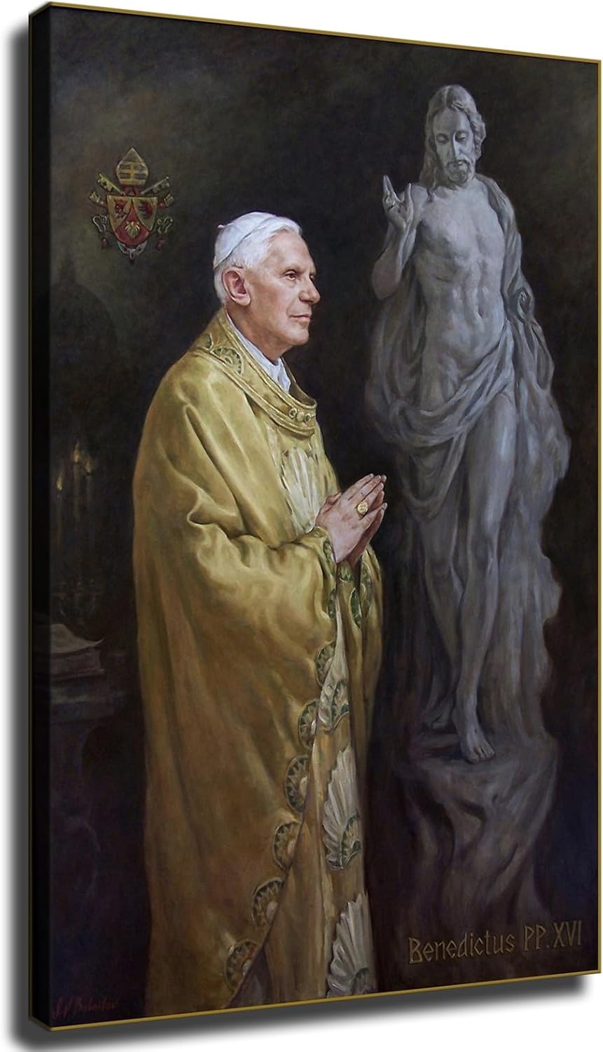 Amazon.com: ZhlHlZ Pope Benedict XVI Paintings Portrait Poster Canvas ...