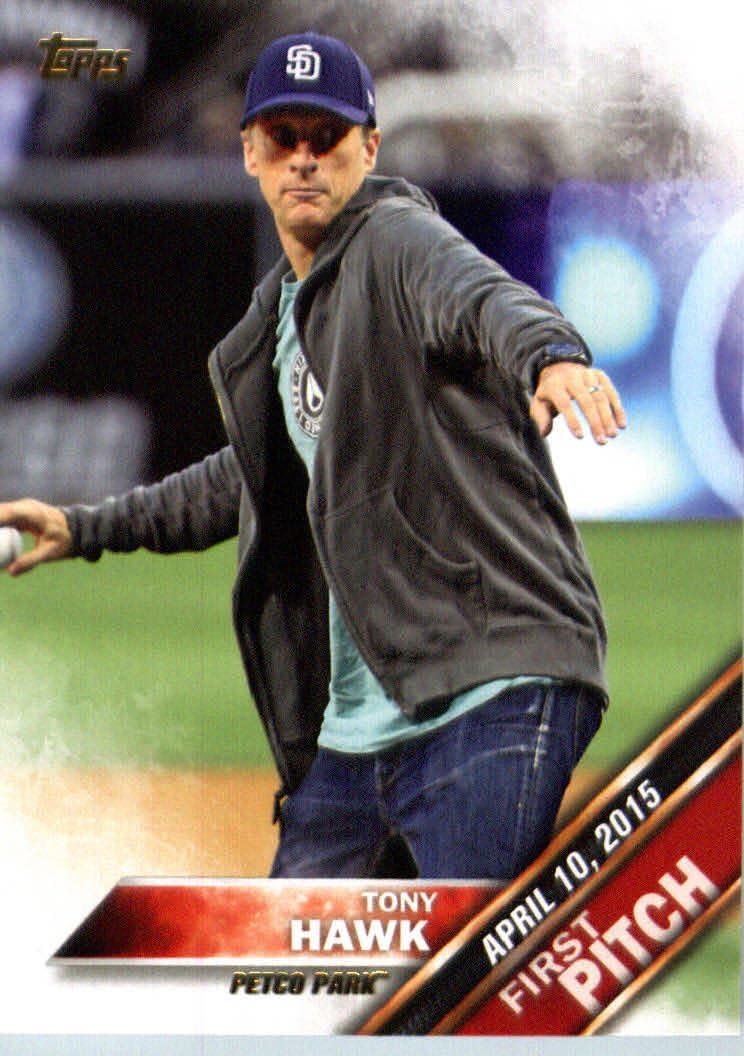 Amazon.com: 2016 Topps First Pitch #FP-19 Tony Hawk San Diego Padres ...