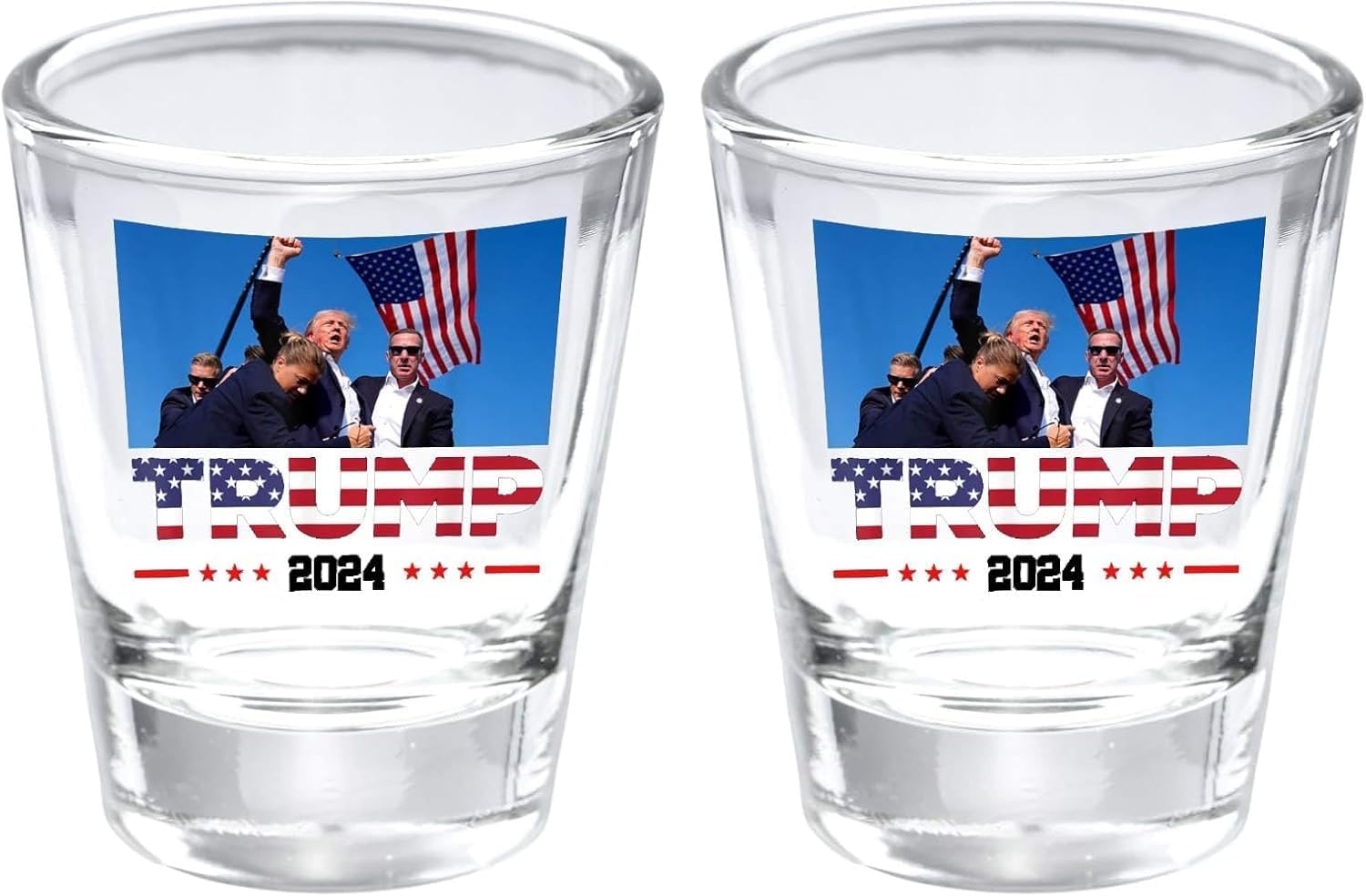 Amazon.com | 2 Pack Trump 2024 Shot Glass,Trump Assassination Fist Pump ...