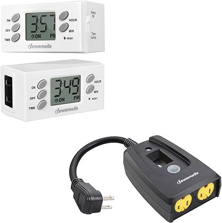 DEWENWILS 24 Hour Outlet Timer+ DEWENWILS Outdoor Timers for Electrical ...