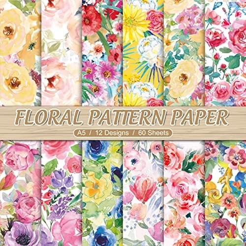Amazon.com: 48PCS Floral Pattern Paper Double Sided Watercolor Flower ...