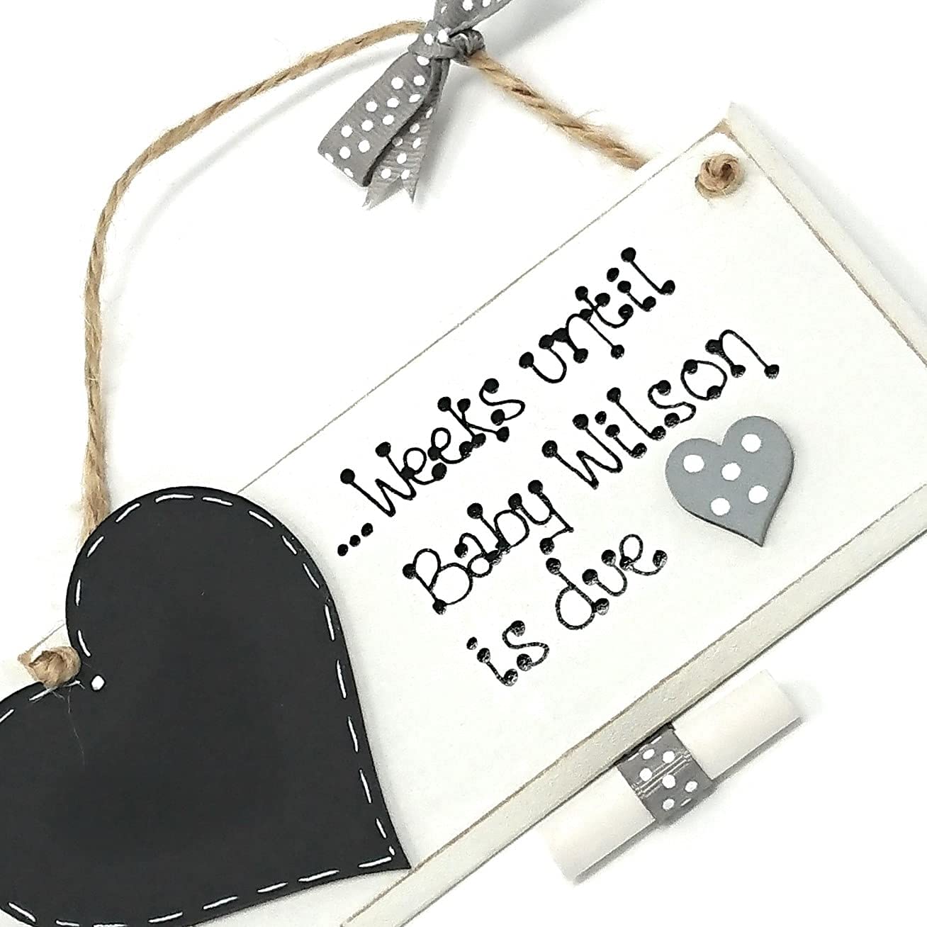 Baby Countdown Plaque ~ Personalised ~ Countdown to Baby ~ Baby Shower ...