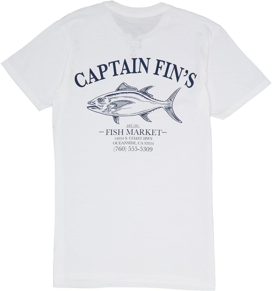 Captain Fin Fish Market T-Shirt - White | Amazon.com