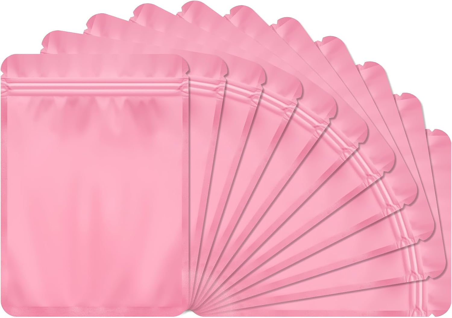 Amazon.com: Funfery 100 Pack Pink Mylar Packaging Bags Resealable Bags ...