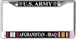 Amazon.com: U.S. Army Afghanistan Iraq Chrome License Plate Frame ...