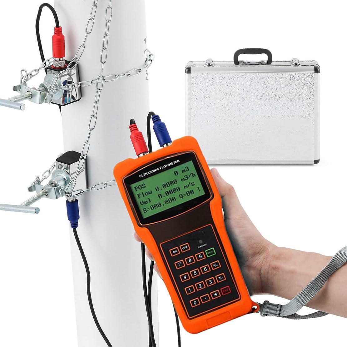 Amazon.com: NYMFEA Handheld Ultrasonic Flowmeter, Portable Digital ...