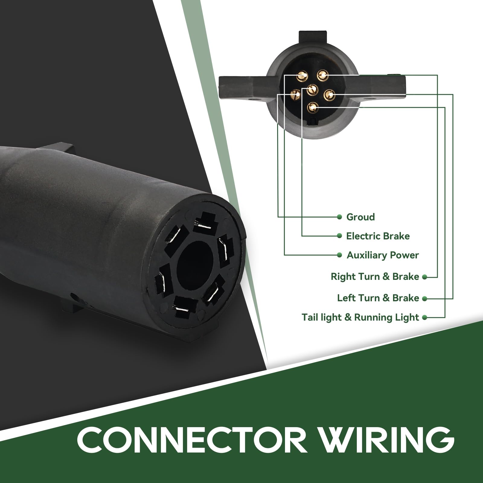Snapklik.com : RVGUARD 12 Volt 7 Pin To 6 Pin Trailer Plug Adapter