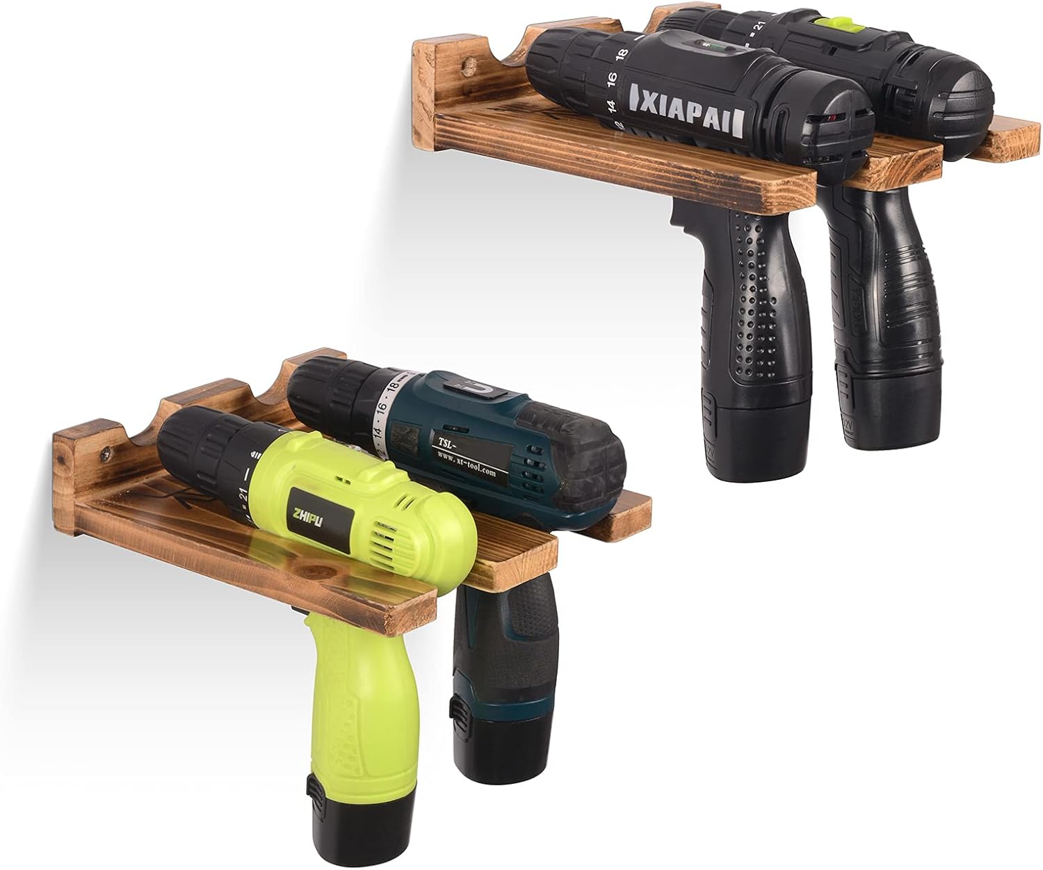 Lot de 2 supports de rangement en bois pour perceuse électrique ...