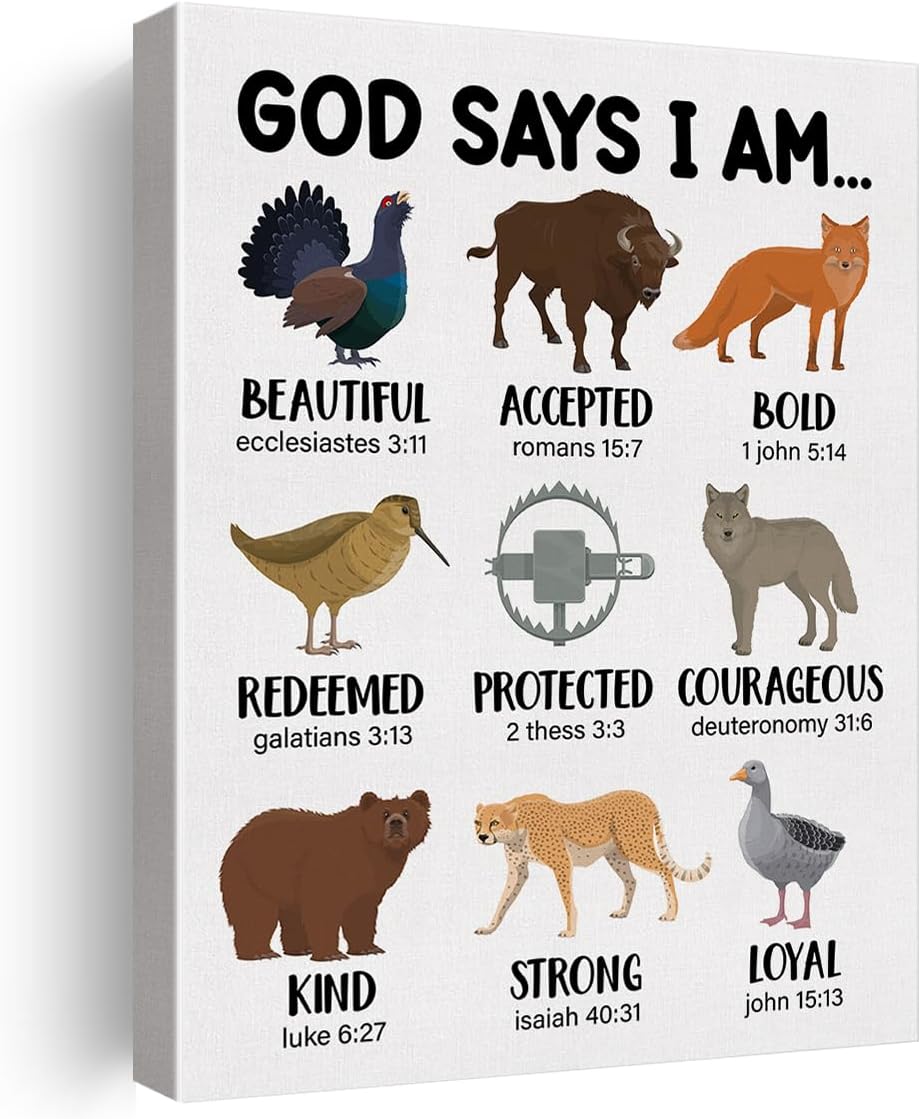 Amazon.com: Inspirational God Says I Am Hunting Canvas Wall Art Decor ...