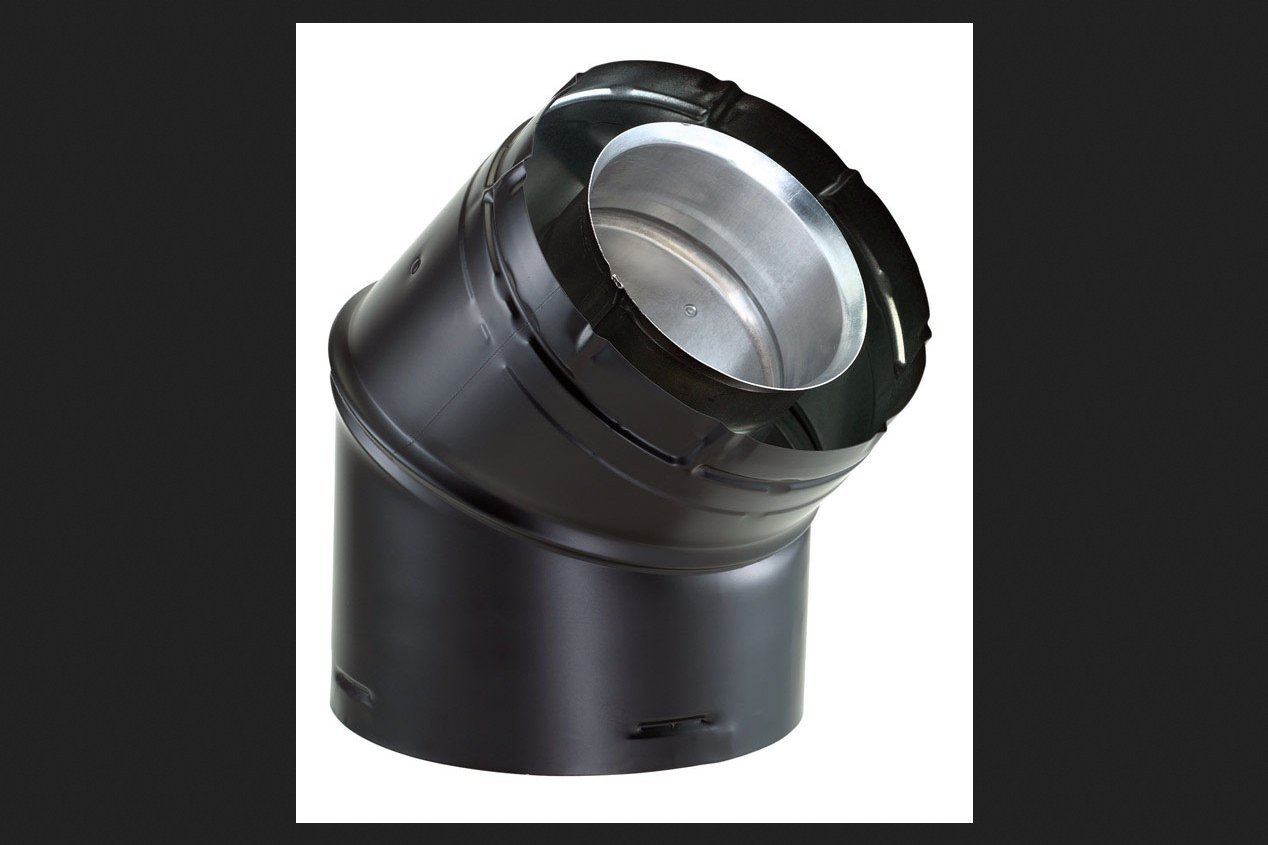 Simpson Duravent Elbow Direct Vent 4" Id X 6-5/8" Od 45 Deg. Black ...
