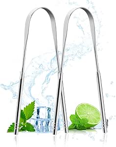 ACWOO Zungenreiniger Edelstahl, 2 Stück Zungenschaber Set ...