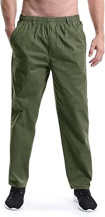 OCHENTA Men's Lightweight Elastic Waist Pull On Casual Pants : Amazon ...