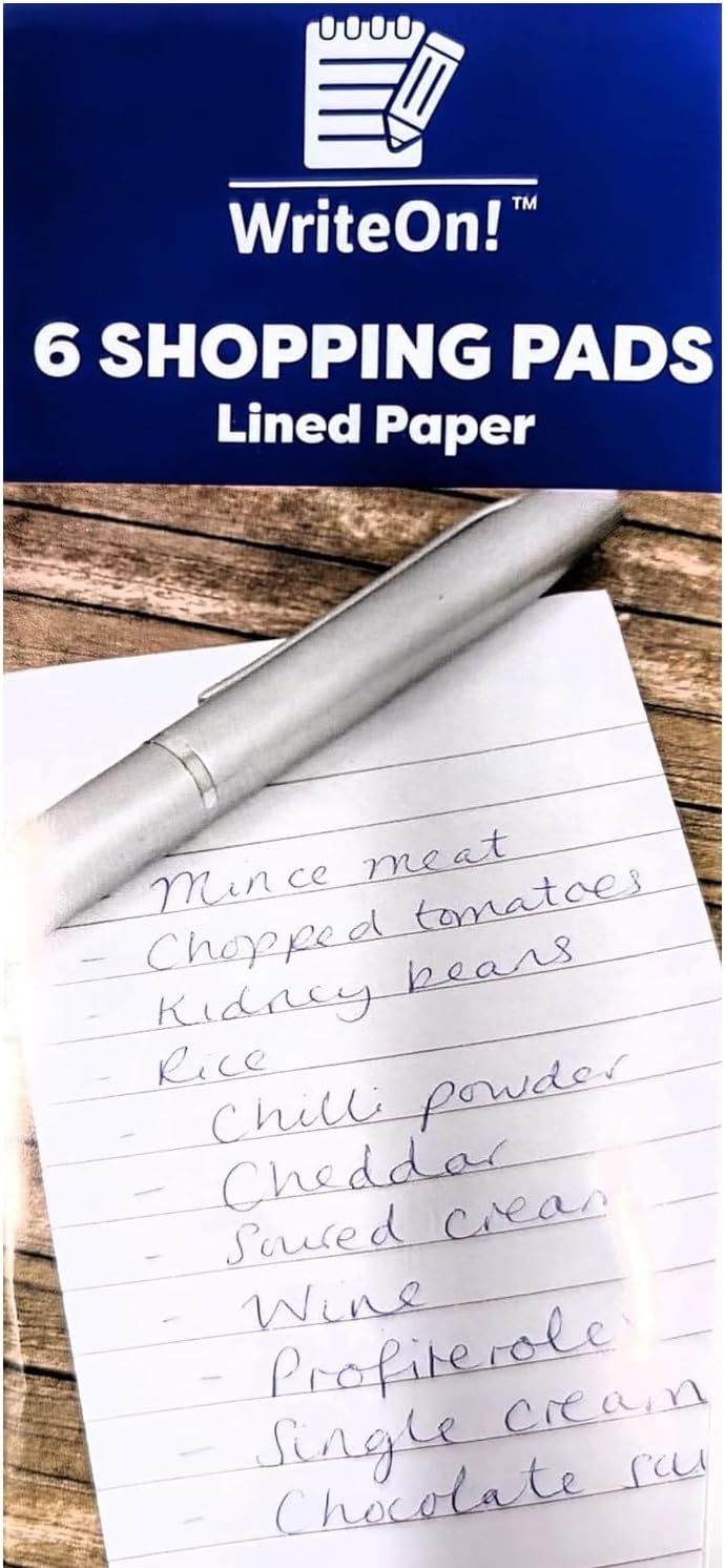 6 Slimline Shopping Pads - 30 Sheets Per Pad - Lined Paper (1) : Amazon ...