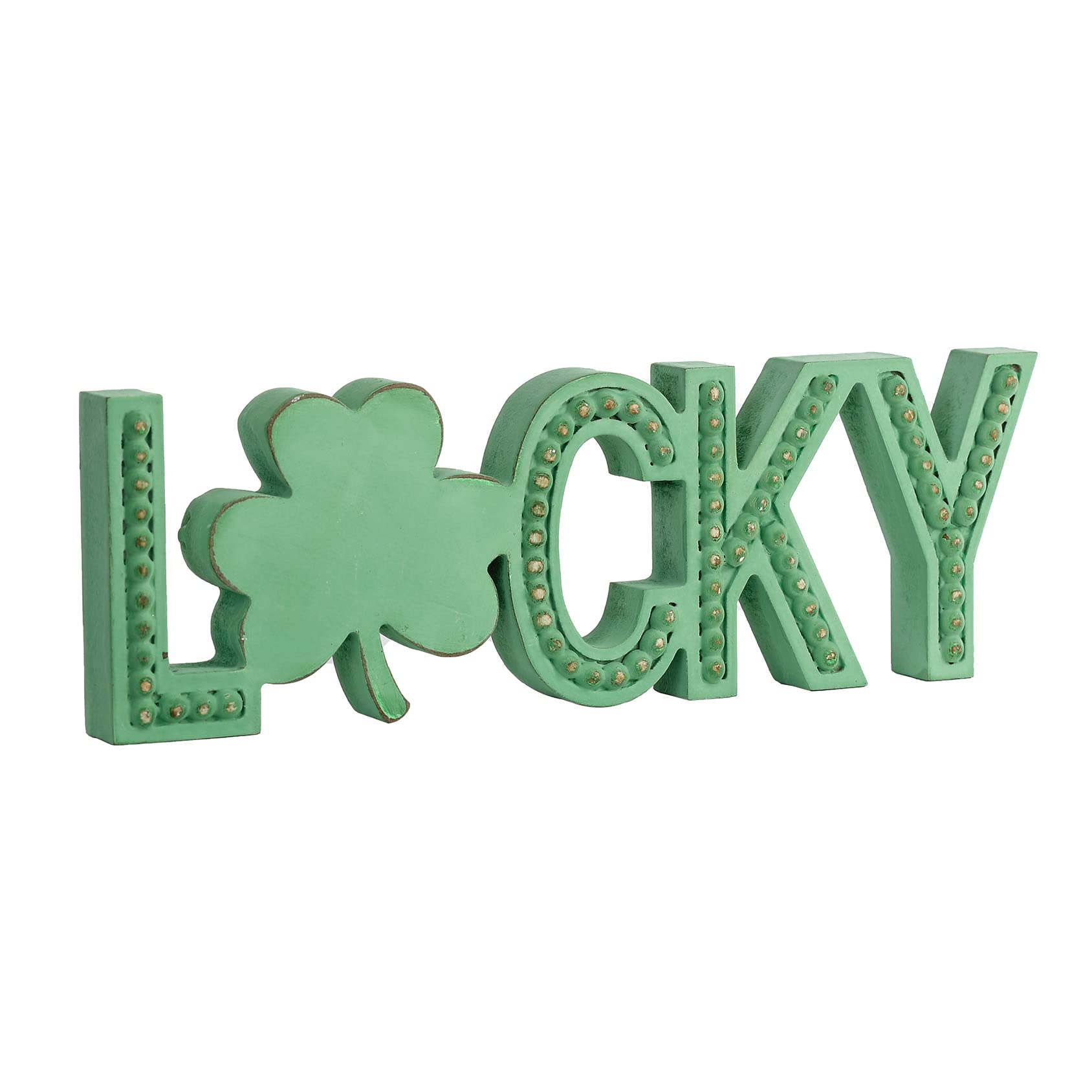Amazon.com: BAYSBAI Lucky Sign Beaded, Freestanding Wood Letters Lucky ...