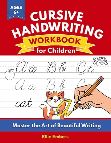 Cursive Handwriting Workbook for Children: Embers, Ellie: 9798334598454 ...