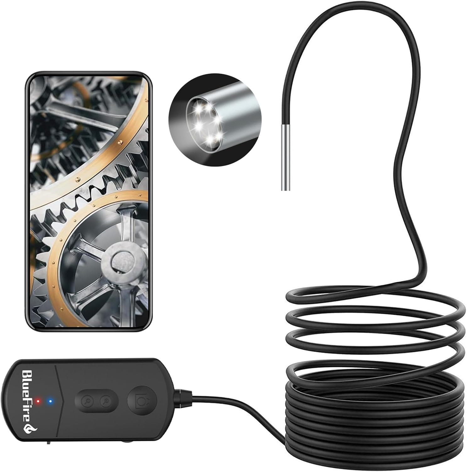 BlueFire Industrial Endoscope, 3.9mm Super Slim Industrial Borescope ...