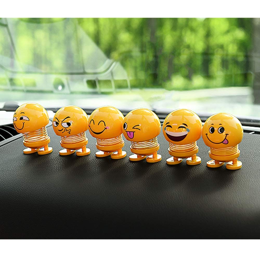 Buy Zeena Emoji Smiley Spring Doll, Cute Emoji for Car Dashboard Bounce ...