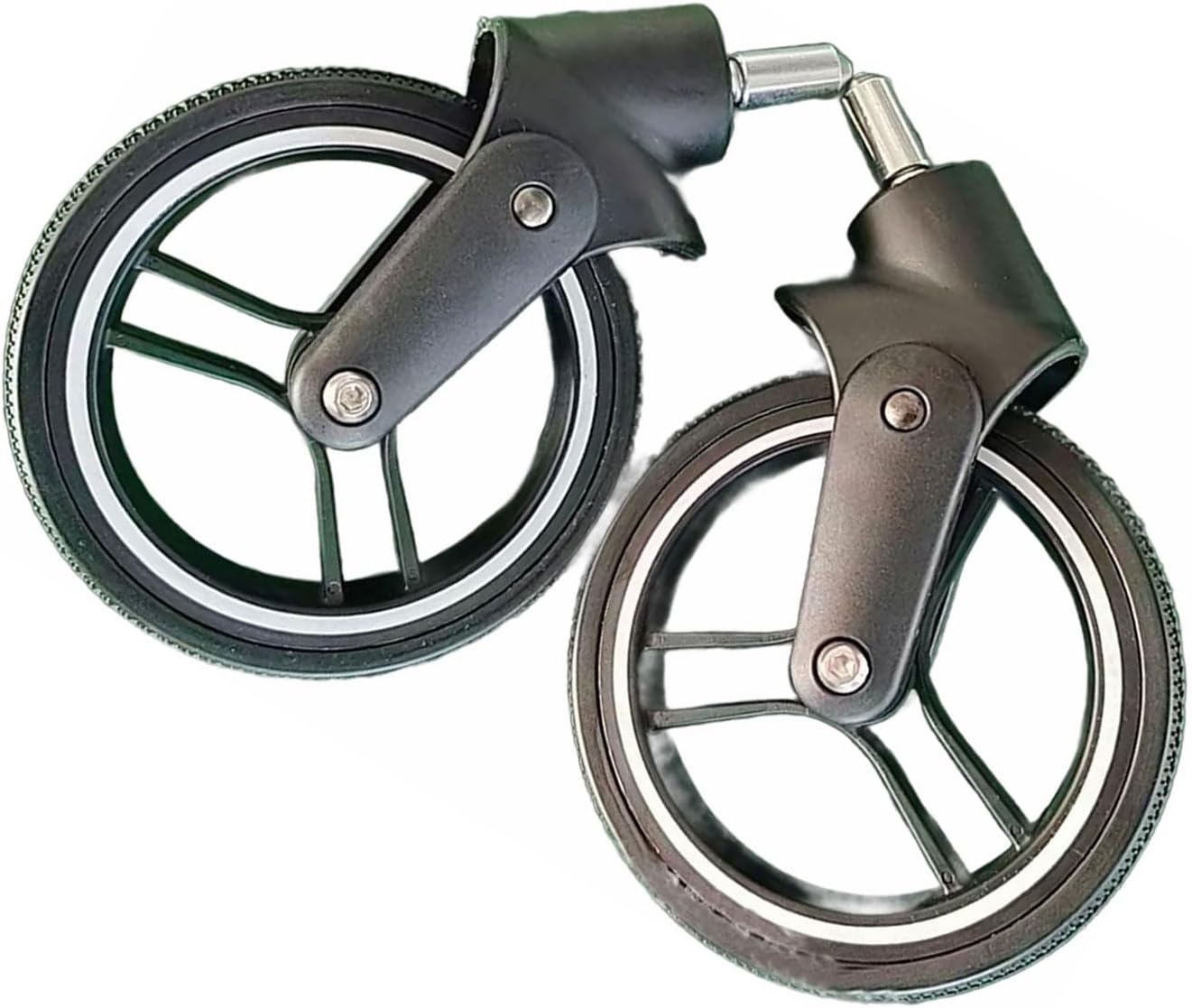 Amazon.com: MEELYHOME Baby Stroller Wheels Set Rubber Metal Replacement ...
