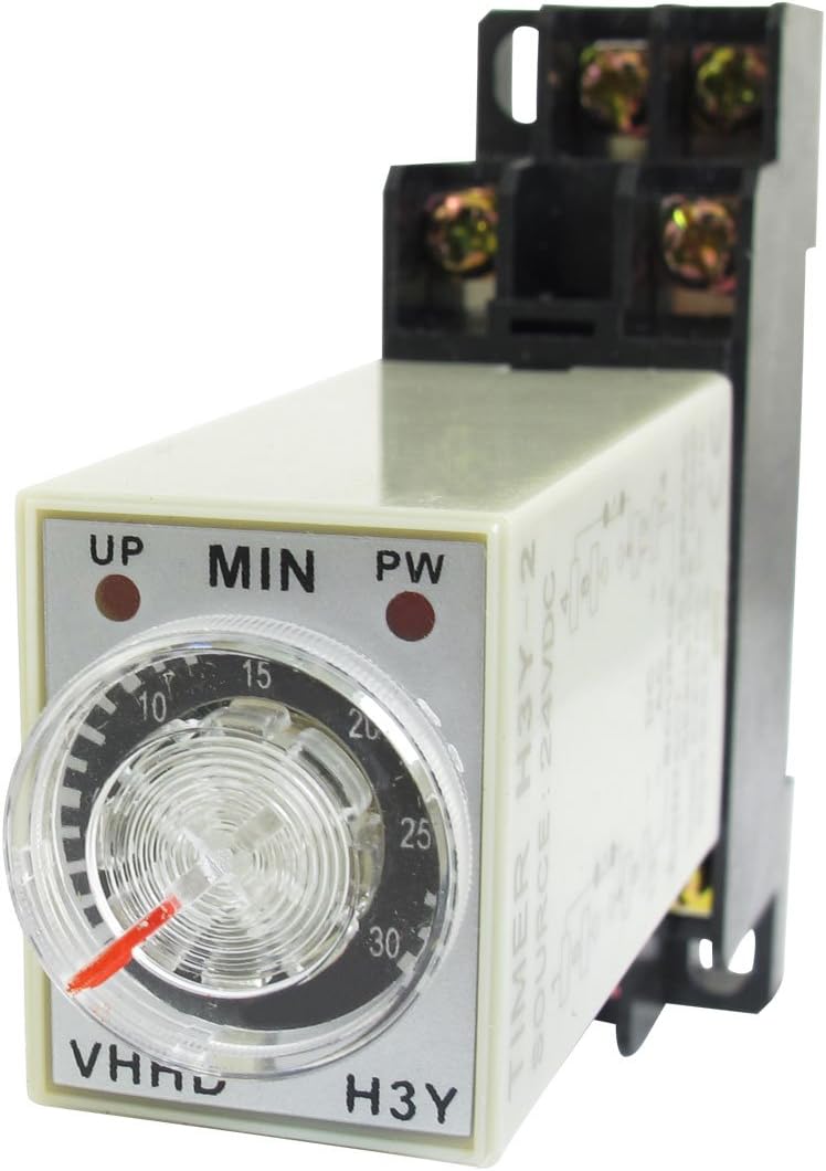 uxcell DC 24V 30Min 0-30 Minute Delay Timer Time Relay H3Y-2 + 8 Pin ...