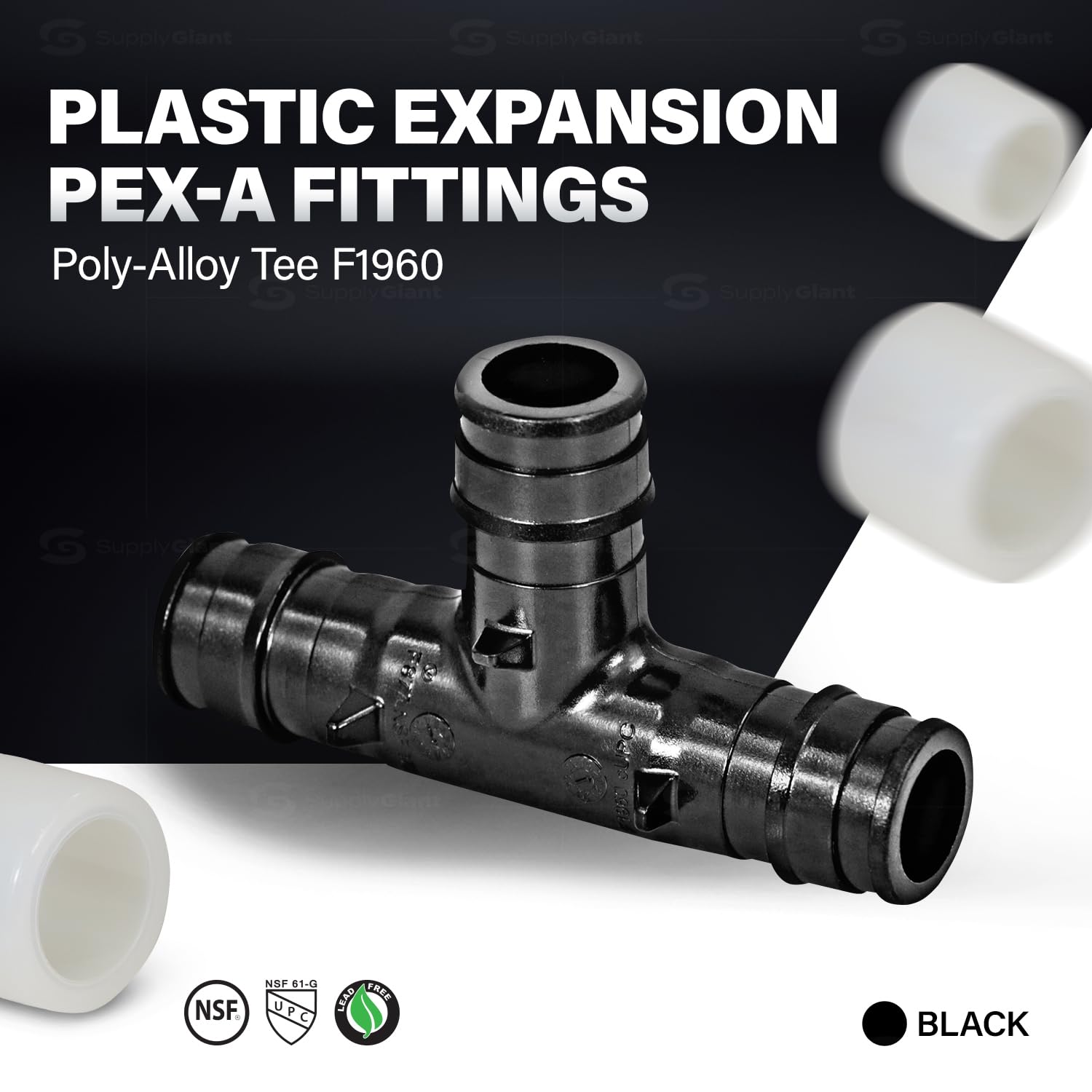 Snapklik.com : Poly Pex-A Expansion Tee Fitting 1", F1960 Tee 1/2 Inch ...