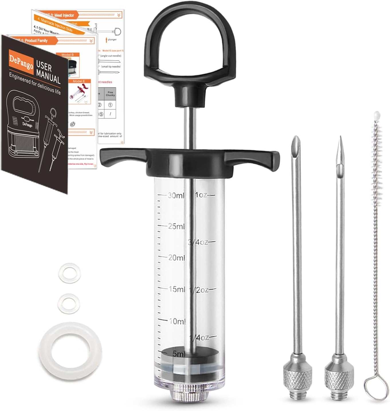 Amazon.com: DePango Meat Injector, Anti-Break 1-oz Turkey Injector ...