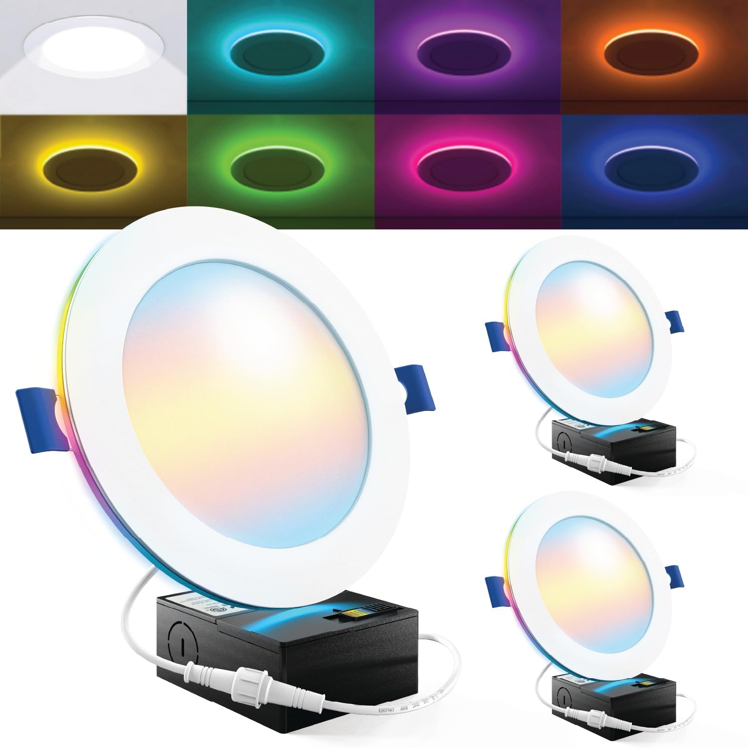 Sunco 2 Pack 6 Inch Smart Ultra Thin LED Recessed Ceiling Lights with ...