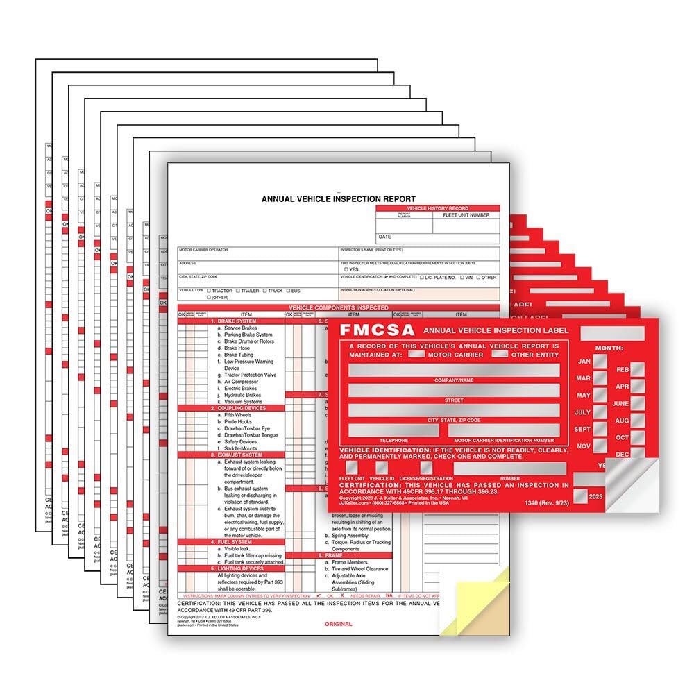 Snapklik.com : J J Keller 10-Pack, Annual Vehicle Inspection Report ...
