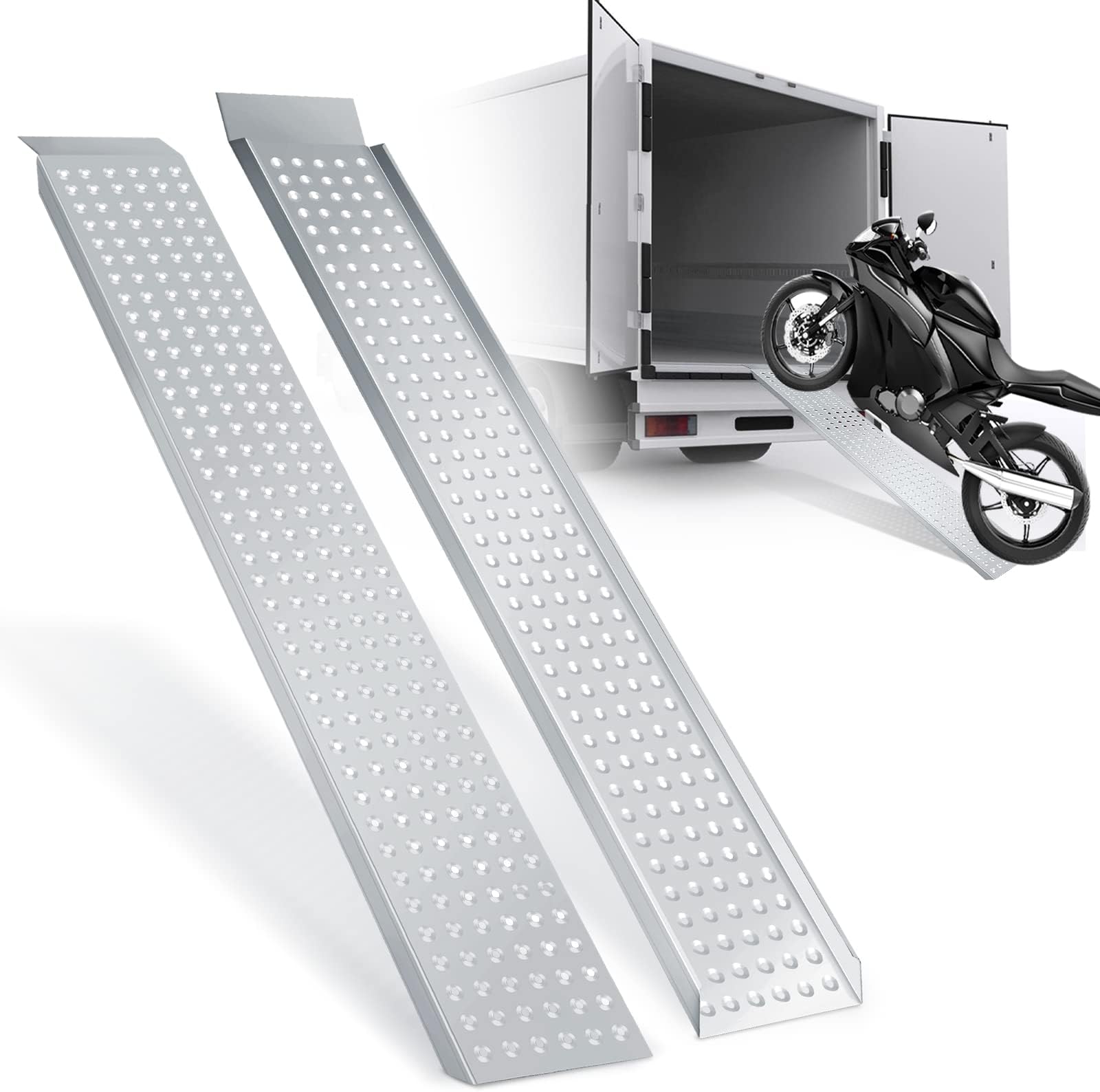 VOUNOT Rampa di Carico in Acciaio, Due Rampe per Moto, Scooter, Quad ...