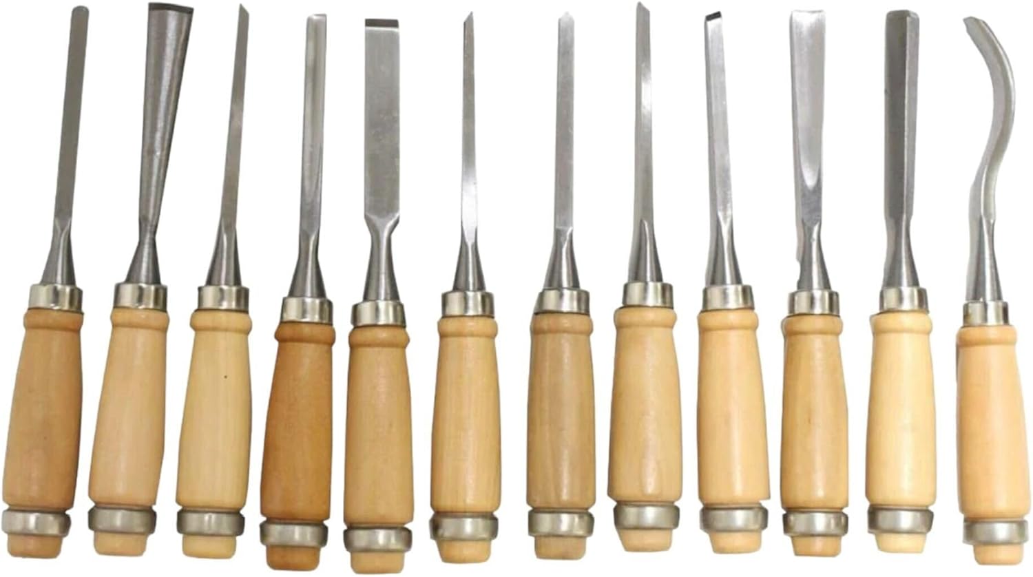 WEDGE 12-Piece Wood Carving Chisel Set | 7.5" Size | Wooden Handles ...