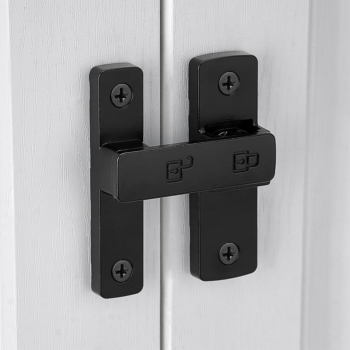 Snapklik.com : Black Barn Door Latches,180 Degree Gate Lock,Flip Gate ...