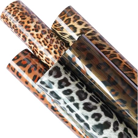 Amazon.com: Casiwaft 10 PCS Leopard Print HTV Vinyl Animal Transfer ...