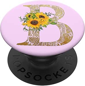 Amazon.com: Sunflower Pop Socket Pink Letter B - Phone Stand Popsocket ...