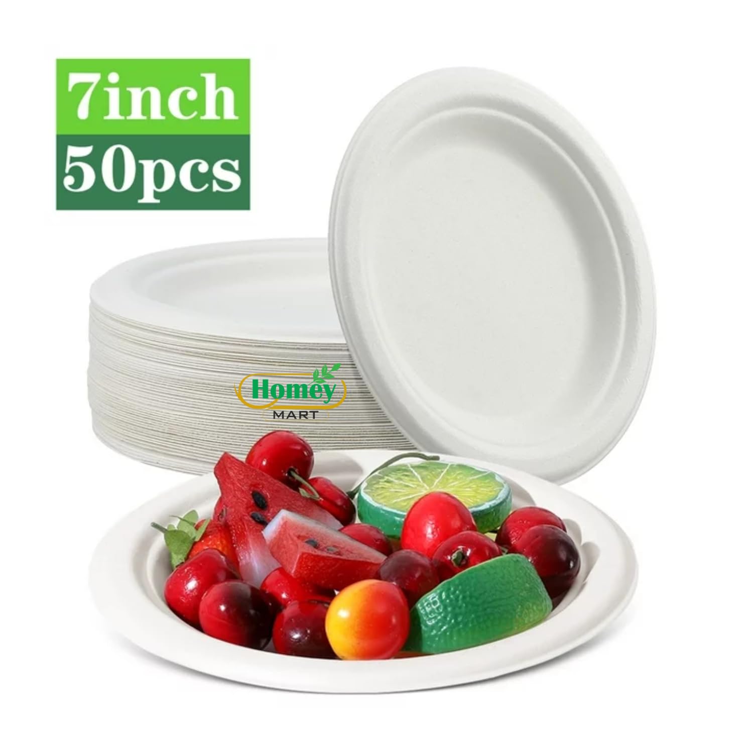 Disposable Paper Plates Extra Strength White Super Rigid Bagasse Plates ...